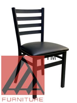 #316/ Metal Ladder Back Chair Black/CVS